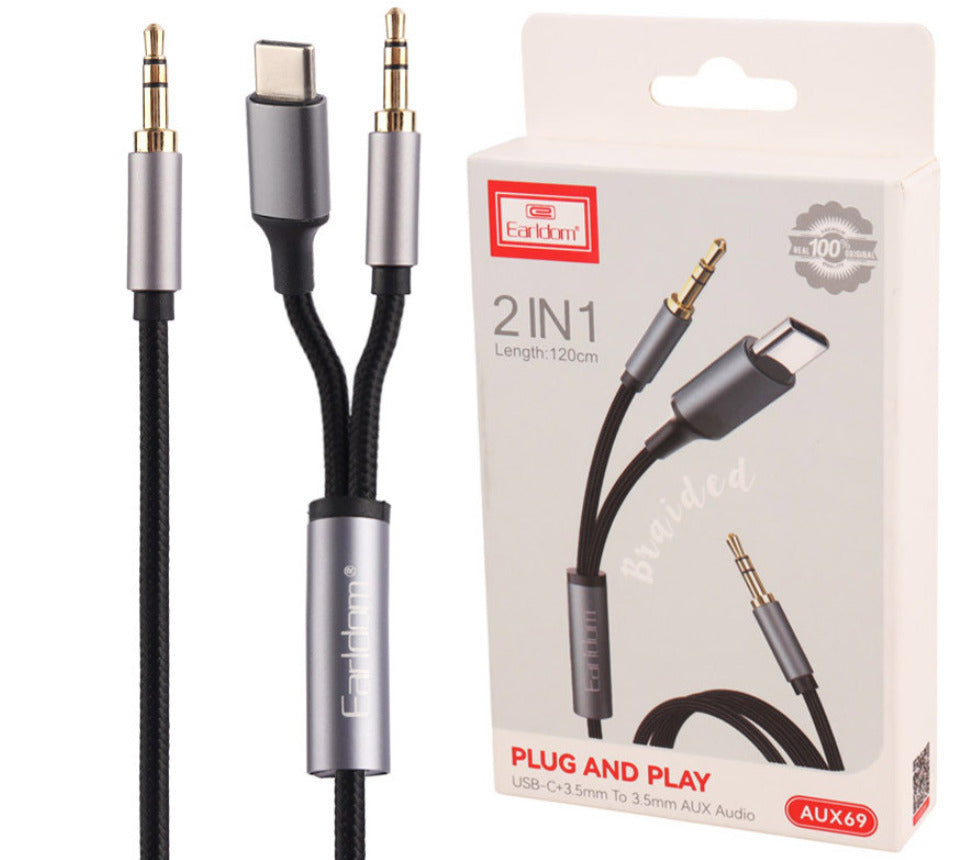 Earldom Regular USB to Type-C 1.2m Cable (ET-AUX69) – Technotronics Ltd