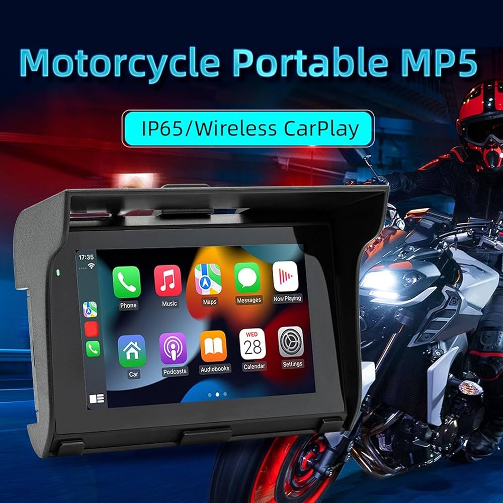 Motorcycle Audio Portable Wireless Carplay & Android Auto Screen for M ...