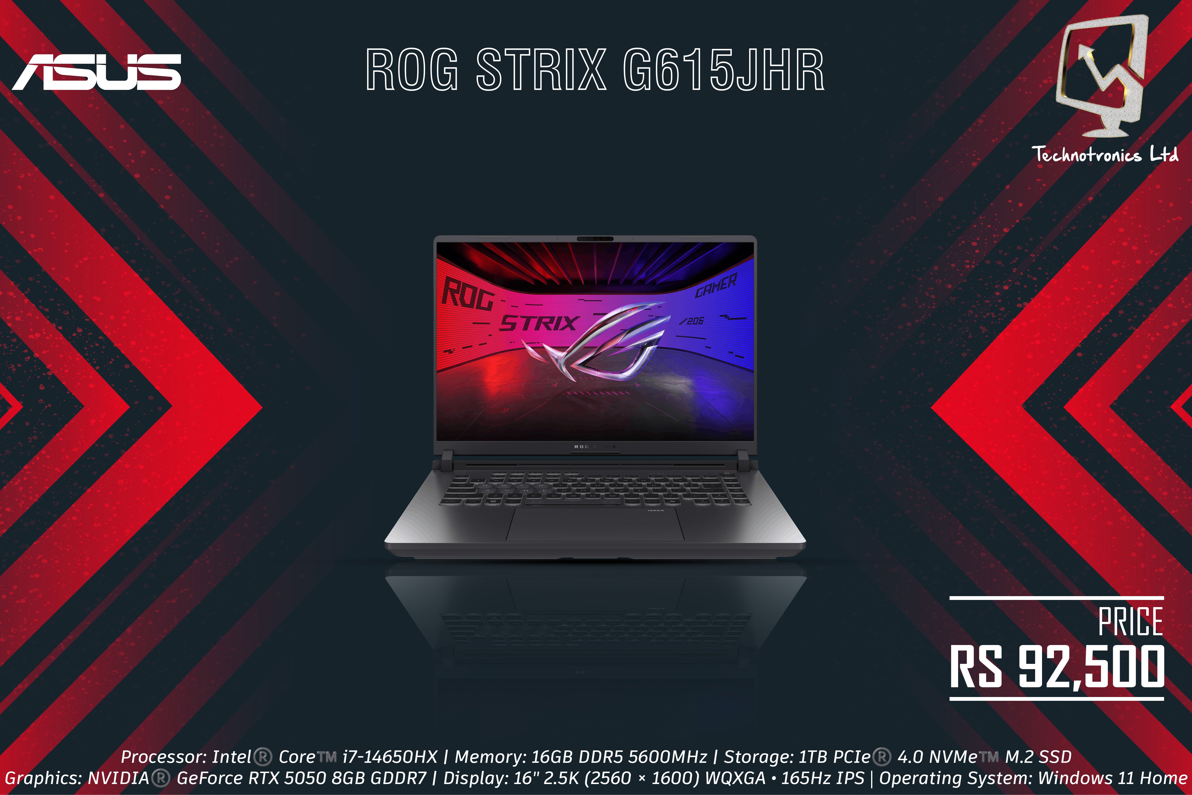 ASUS ROG STRIX G615JHR | Processor: Intel®️ Core™️ i7-14650HX | Memory ...
