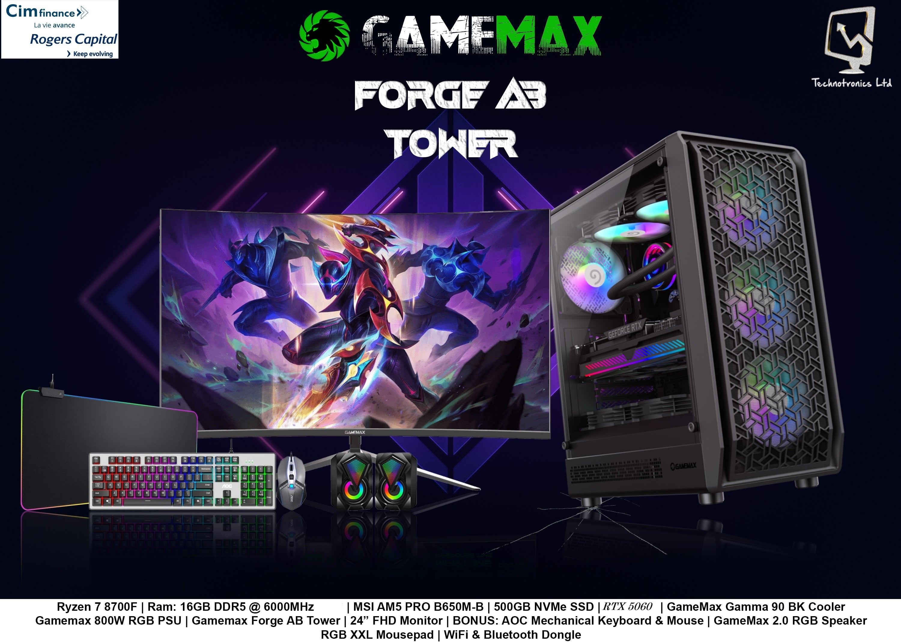 Forge AB SET | Ryzen 7 8700F | 16GB DDR5 @ 6000MHz | MSI AM5 PRO B650M ...