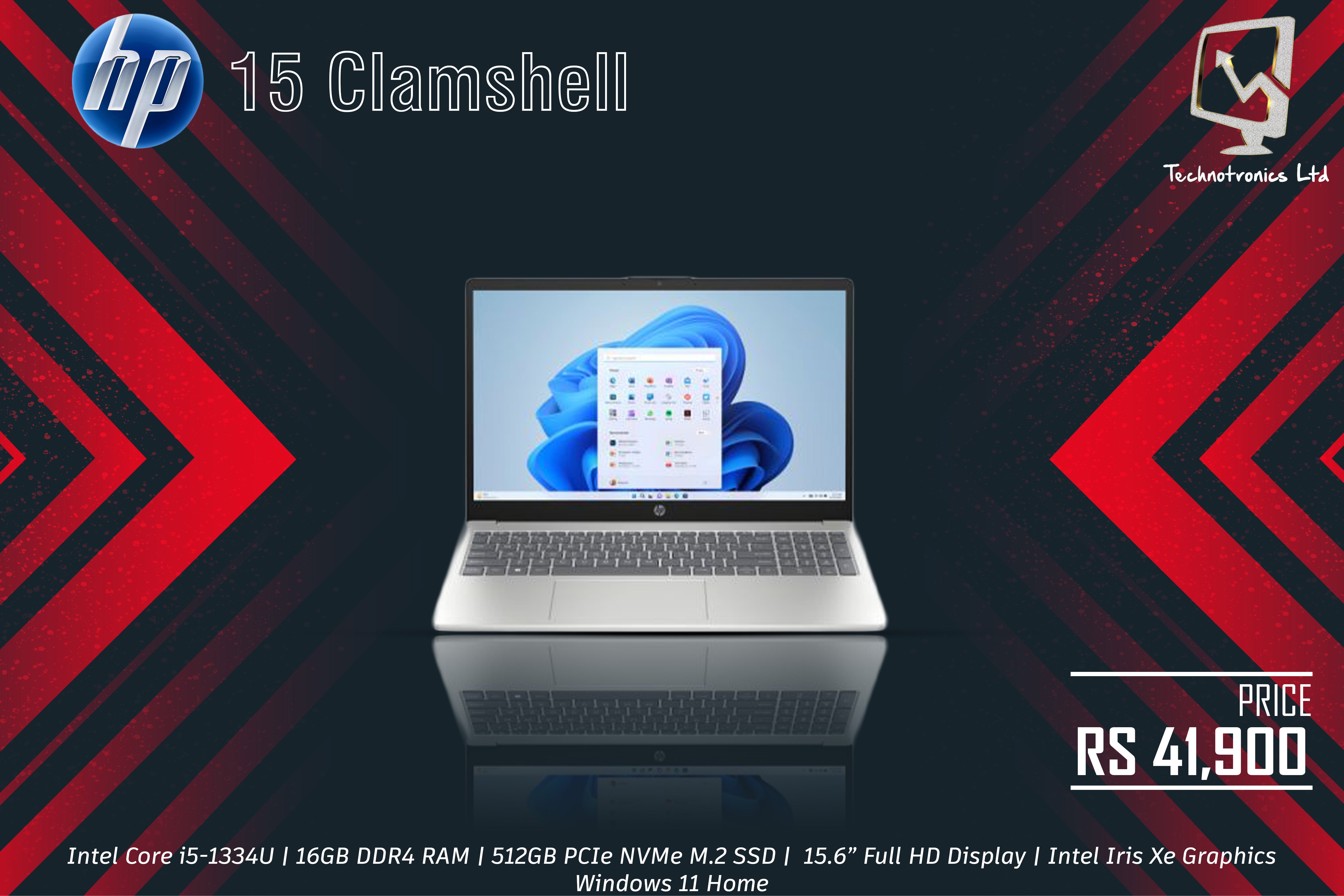 HP 15 Clamshell | Intel Core i5-1334U | 16GB DDR4 RAM | 512GB PCIe NVM ...