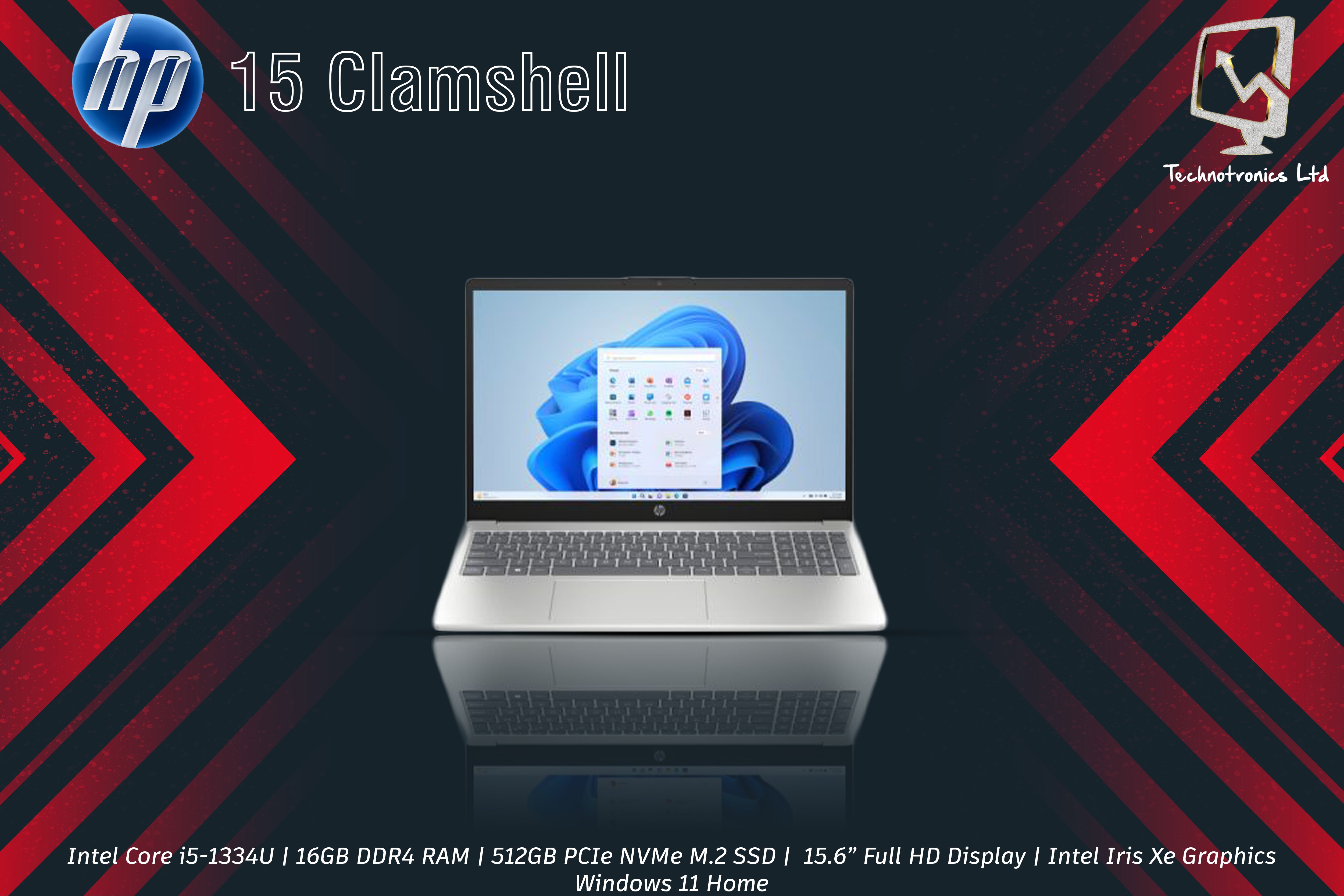HP 15 Clamshell | Intel Core i5-1334U | 16GB DDR4 RAM | 512GB PCIe NVM ...
