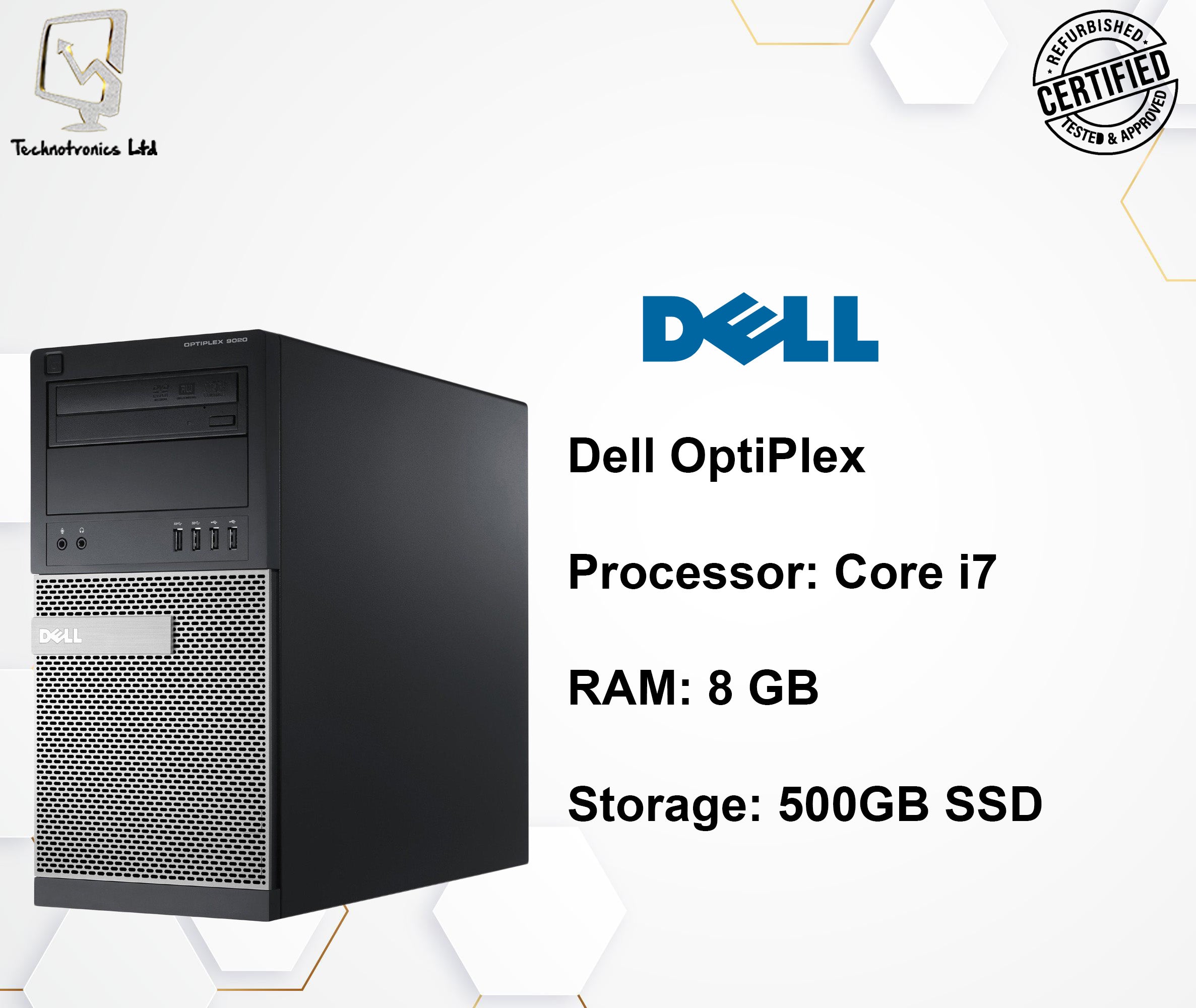 Dell Optiplex | Processor: Core i7 | RAM: 8 GB | Storage: 500 GB SSD ...