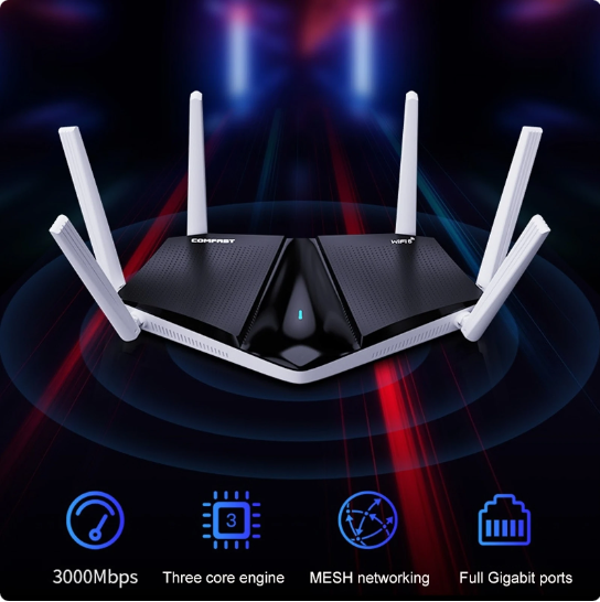 Wireless Routers, COMFAST CF-WR633AX 1800Mbps WiFi 6 Dual Band Gigabit ...