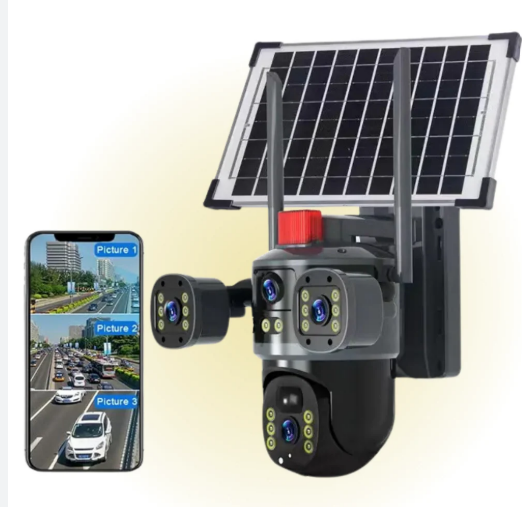 V380 Triple Lens+ Triple View Solar 4G Camera – Technotronics Ltd