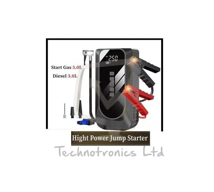 Car Jump Starter + Air Compressor -Digital 4-in-1 - Vehicle – Technotronics Ltd
