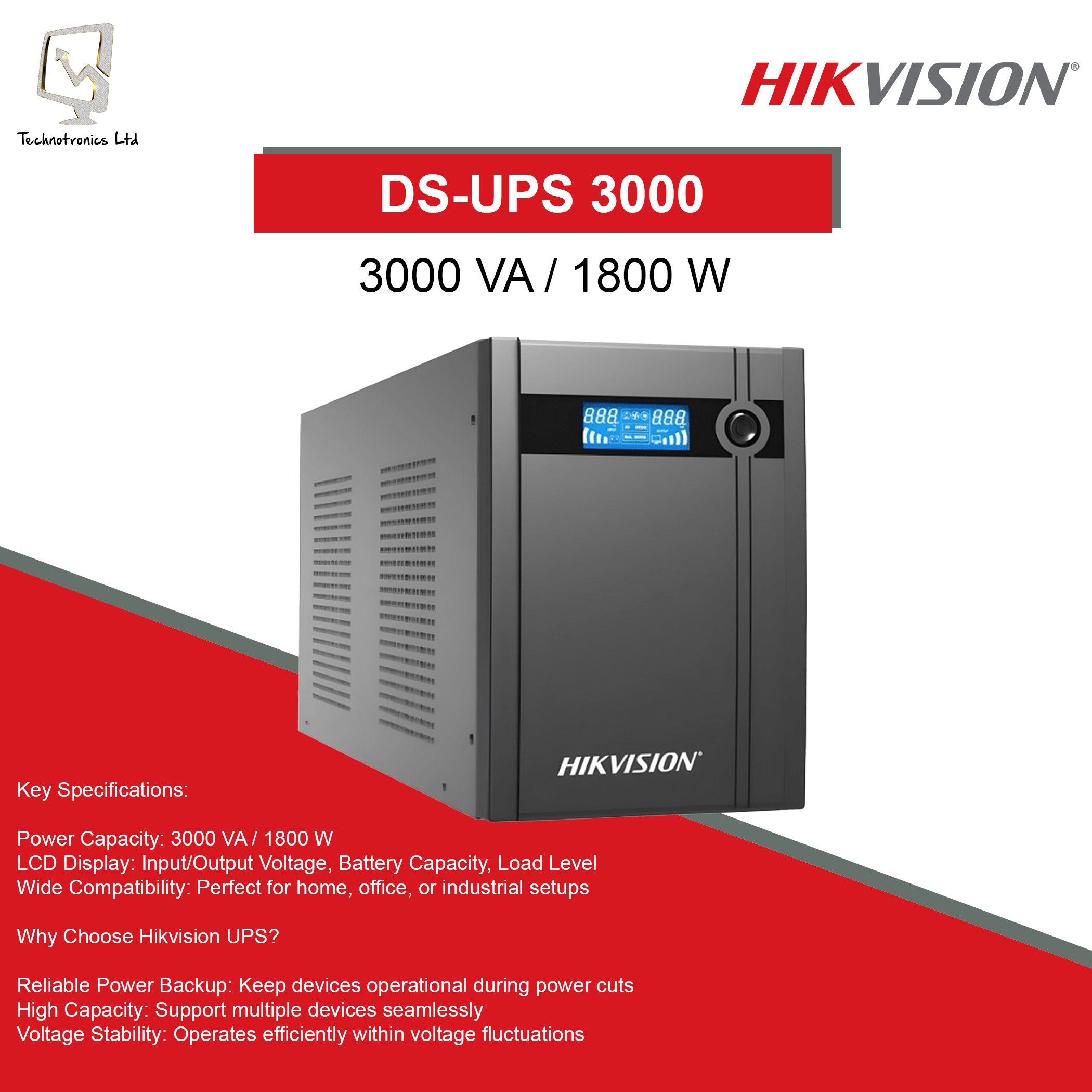 HIKVISION DS-UPS3000 UPS – Technotronics Ltd